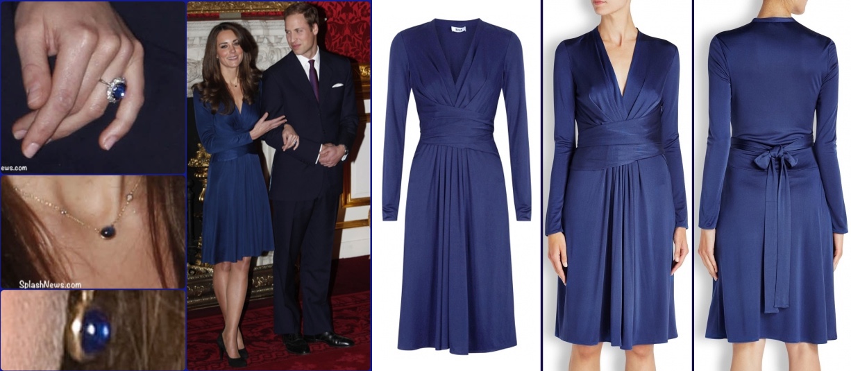 kate Iconic Looks Engagement Announcement Blue Issa Dress Made May 4 ...