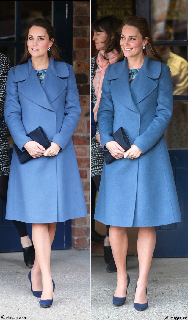 Kate Emma Bridgewater February 18 2015 Blue SportMax Max Mara Coat Two ...