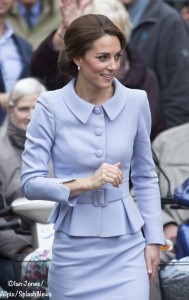 Kate in Cool Blue Catherine Walker for First Solo Overseas Trip – What ...