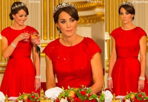The Duchess in Alexander McQueen and Glittering Jewels for State Dinner ...