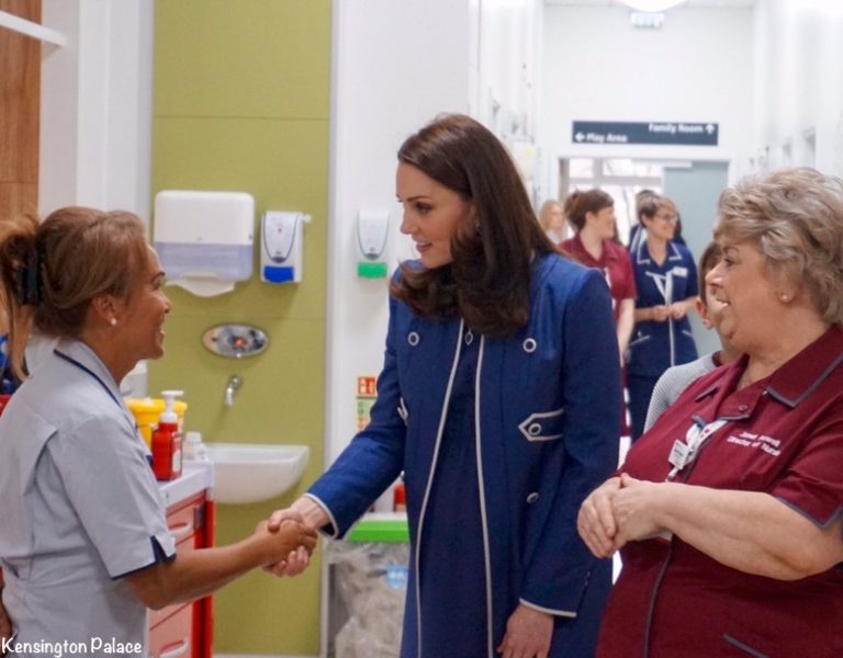 Kate in Vibrant Blue for Hospital Engagements & New Patronage ...