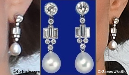 Kate Bahrain Pearl Diamond Drop Earrings Remembrance Sunday 2019 – What ...
