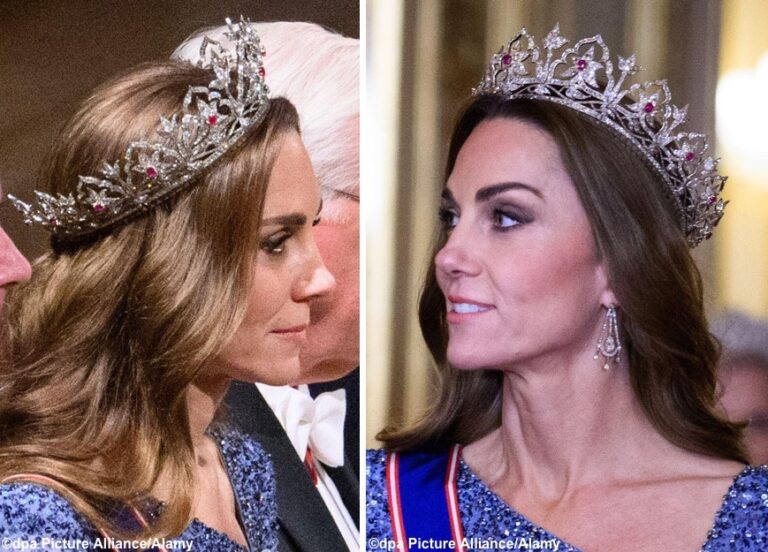 The Princess of Wales in Jenny Packham and a Surprise Tiara at State ...
